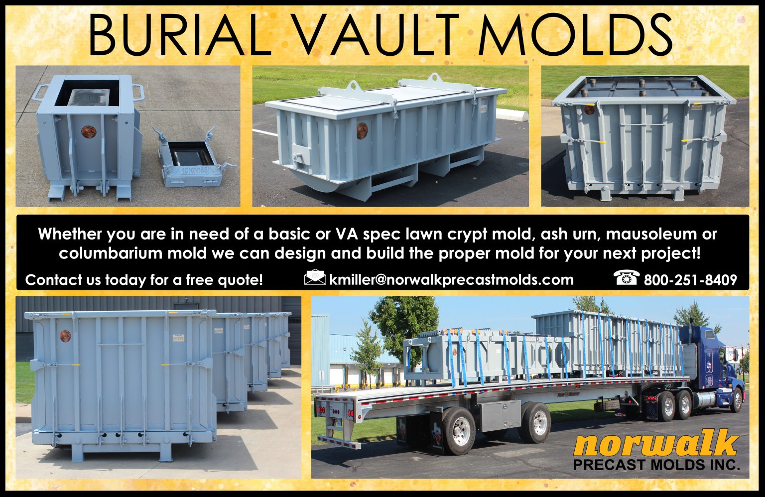 Featuring: Burial Vault Molds - Norwalk Precast Molds