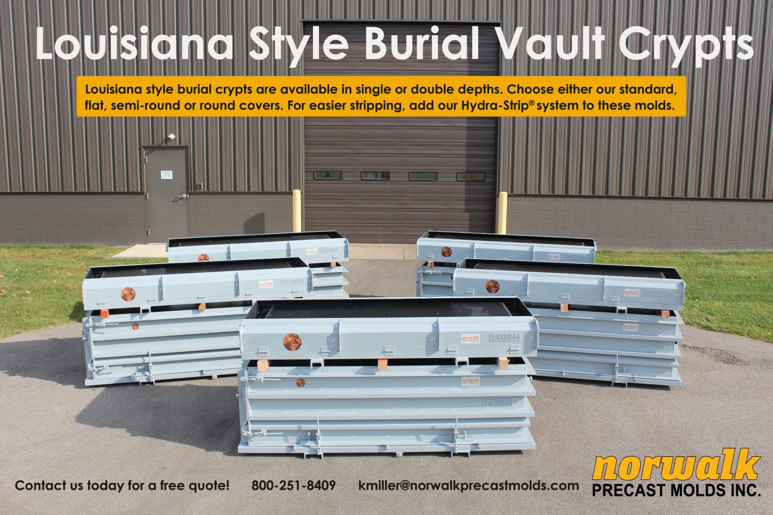 Louisiana Style Burial Vault Crypts - Norwalk Precast Molds