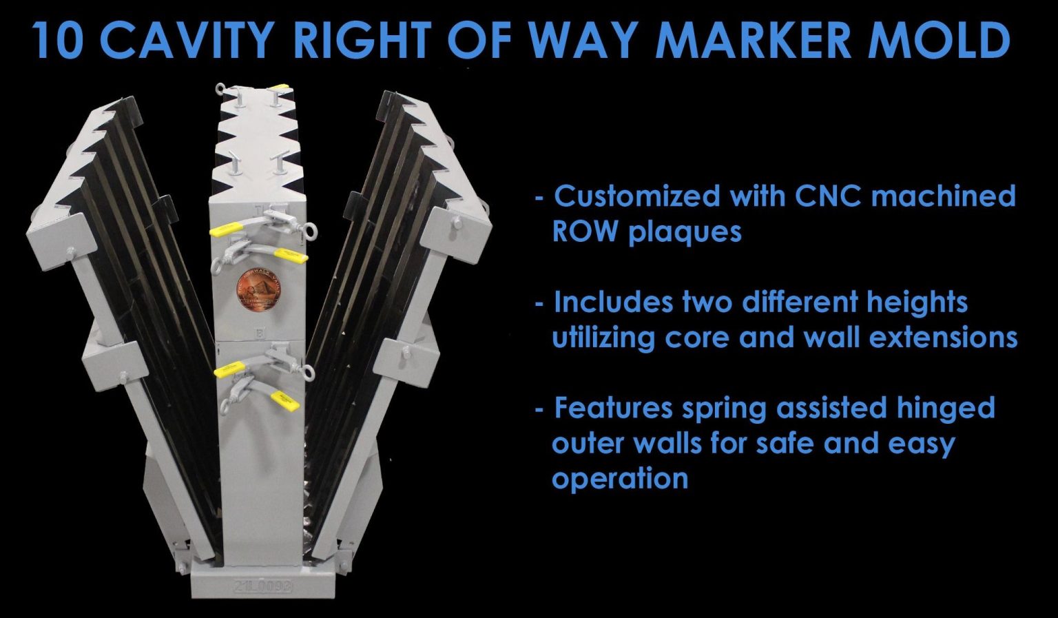 10 Cavity Right of Way Marker Mold - Norwalk Precast Molds
