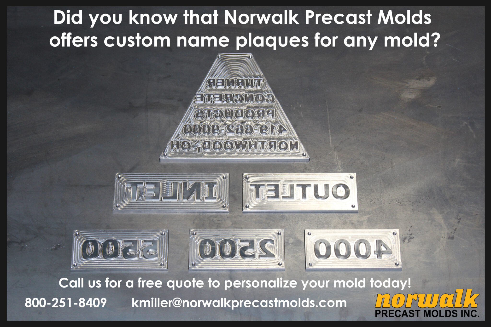 Custom Name Plaques - Norwalk Precast Molds